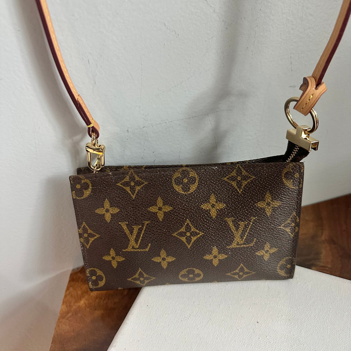 The Junco - Upcycled LV Monogram Wristlet in Vachetta – Beauty Bird Vintage